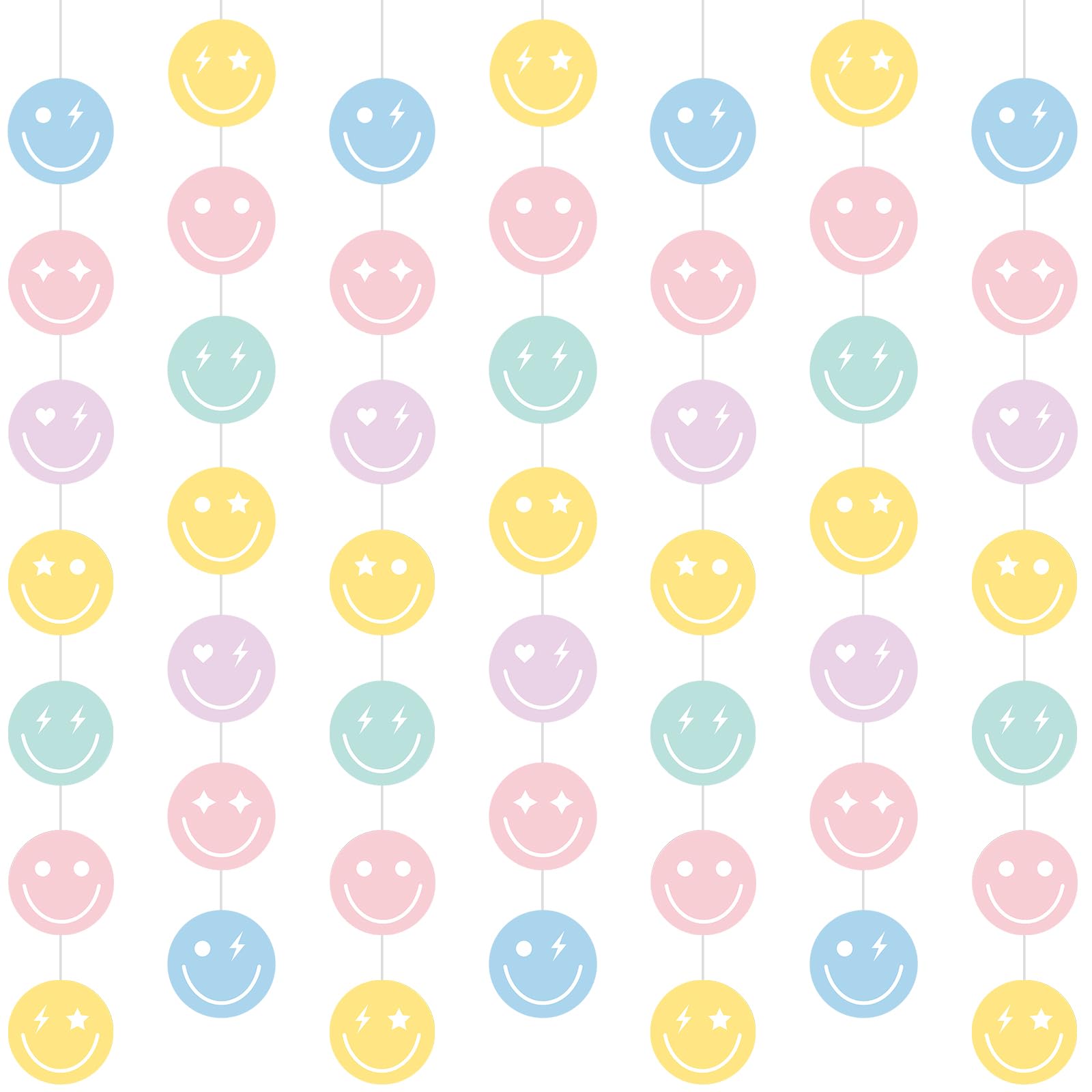 Amazon.com: Cindeer 8 Pieces Pastel Party Decorations Pastel Smile Face ...