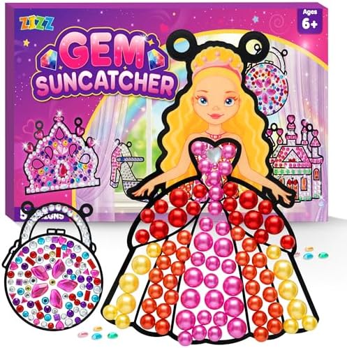 Amazon.com: Princess Diamond Art Kits for Kids: 5PCS Big Gem Window Art ...