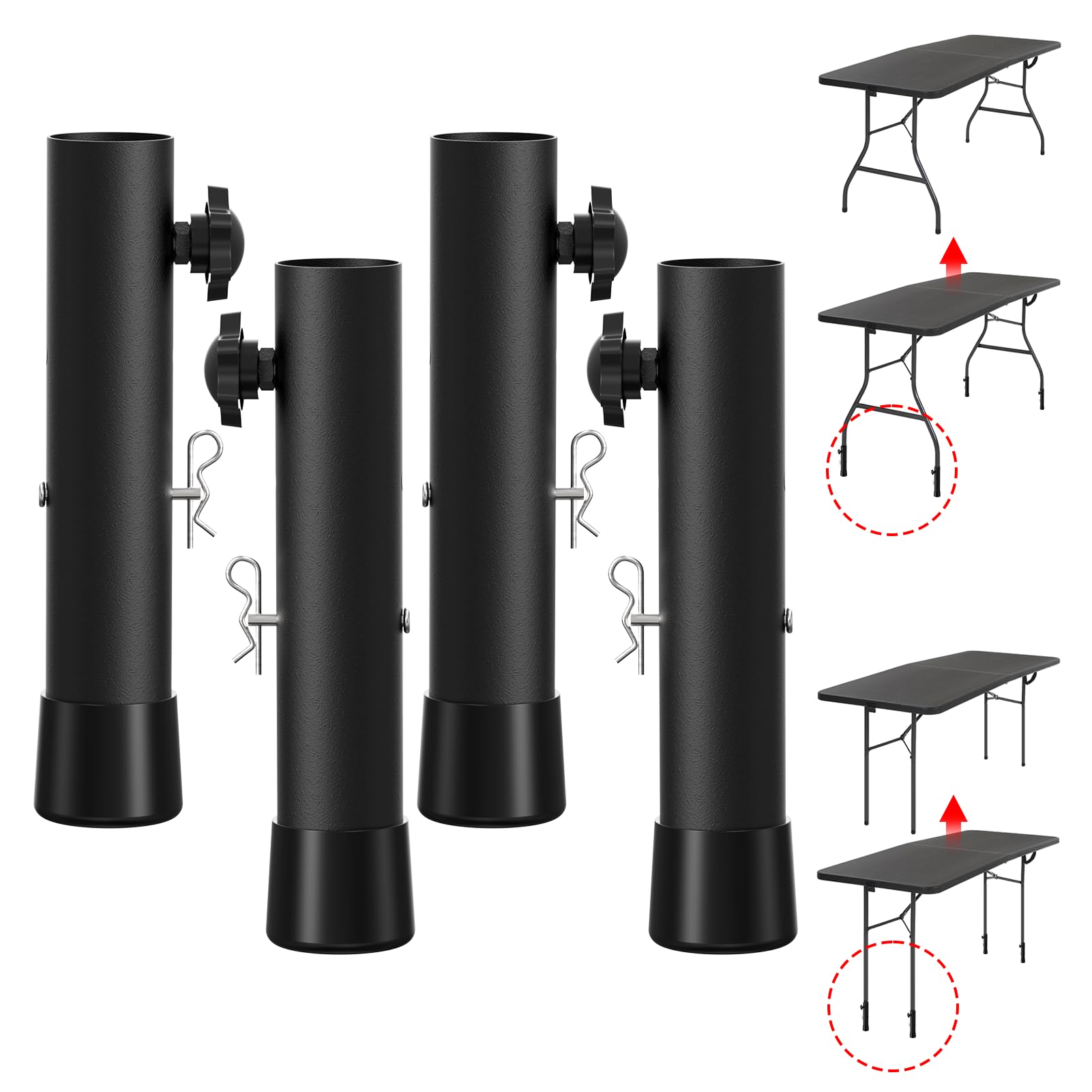 Amazon.com: Feeloco Folding Table Leg Extenders,Durable Table Leg ...