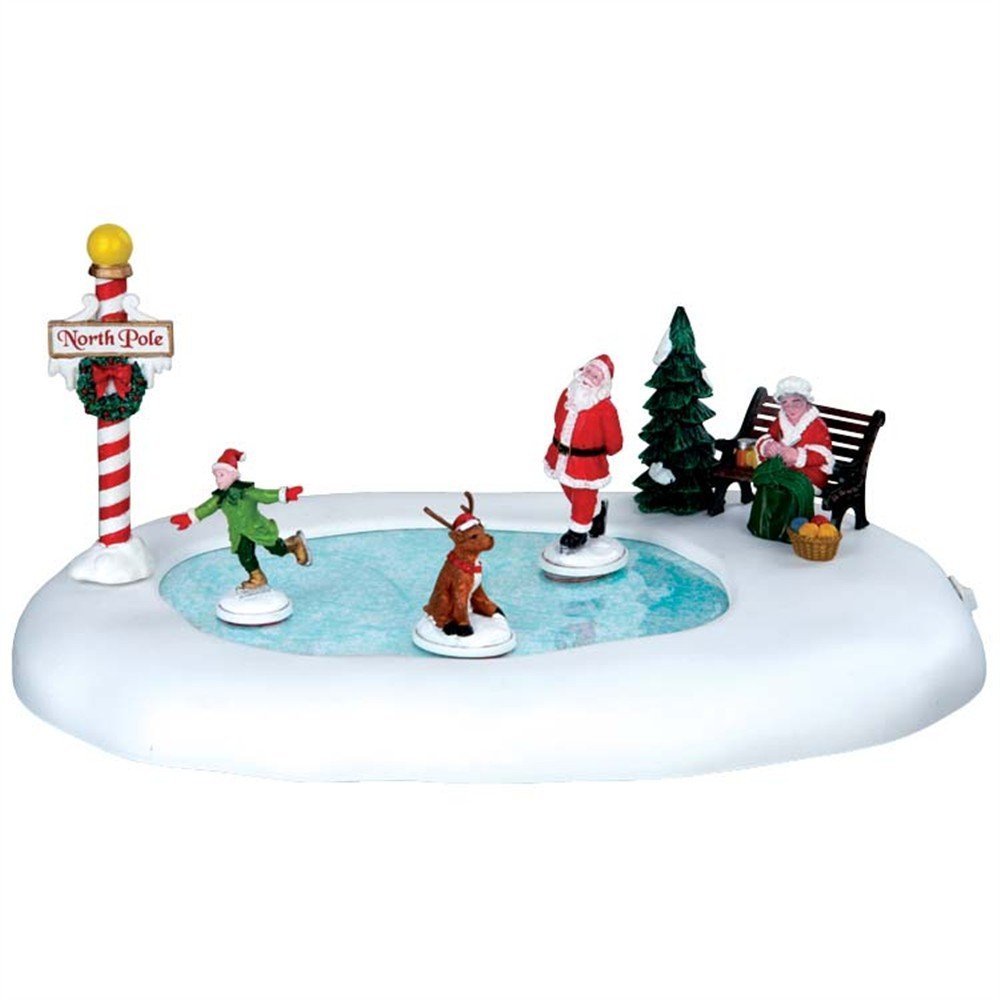 Buy Lemax Village Collection Np B/O Ice Follies Rink, White, Red, Black ...