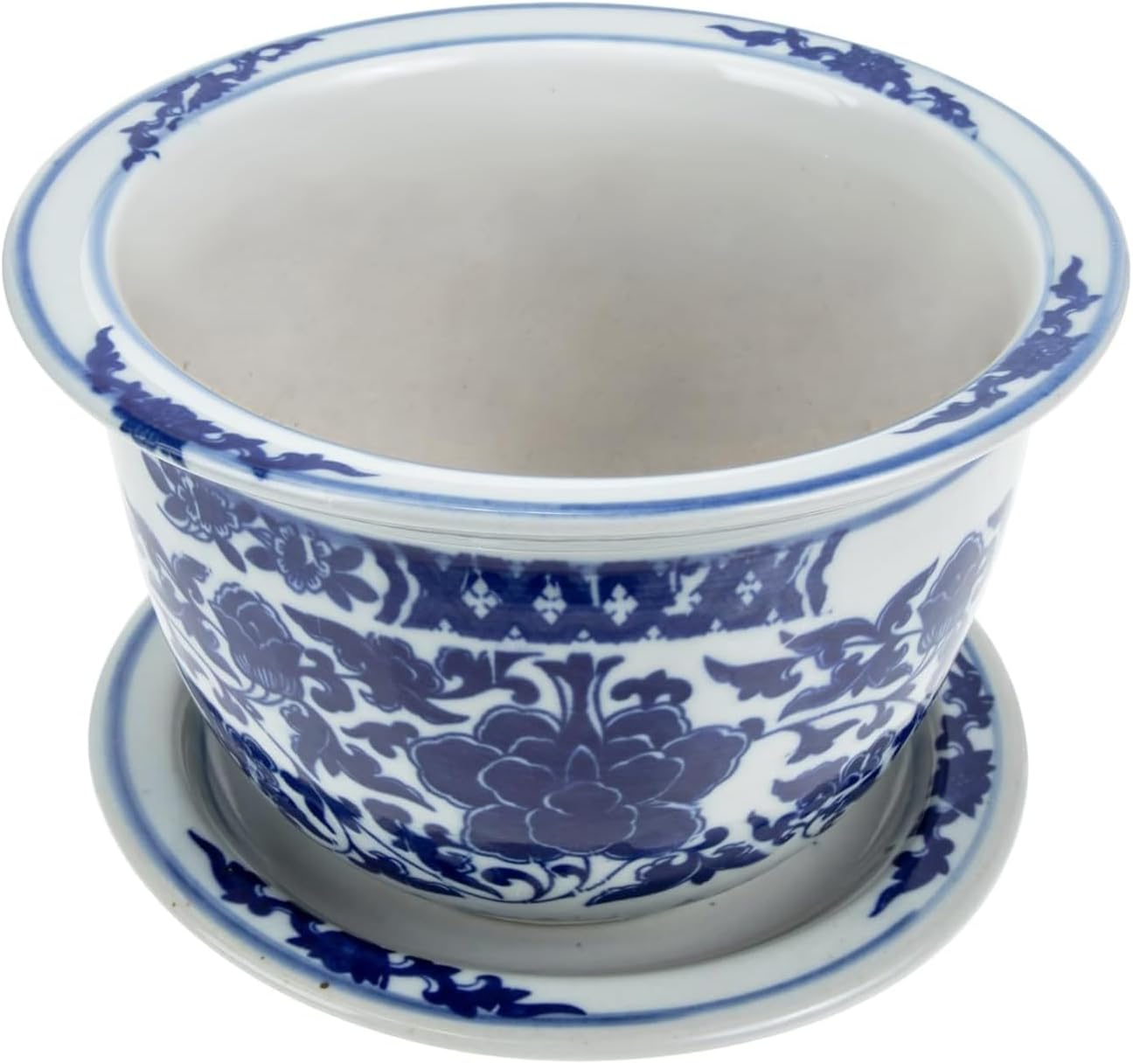 Amazon.com: YZHZOM Set of 4 Blue and White pots for Plants Ceramic ...