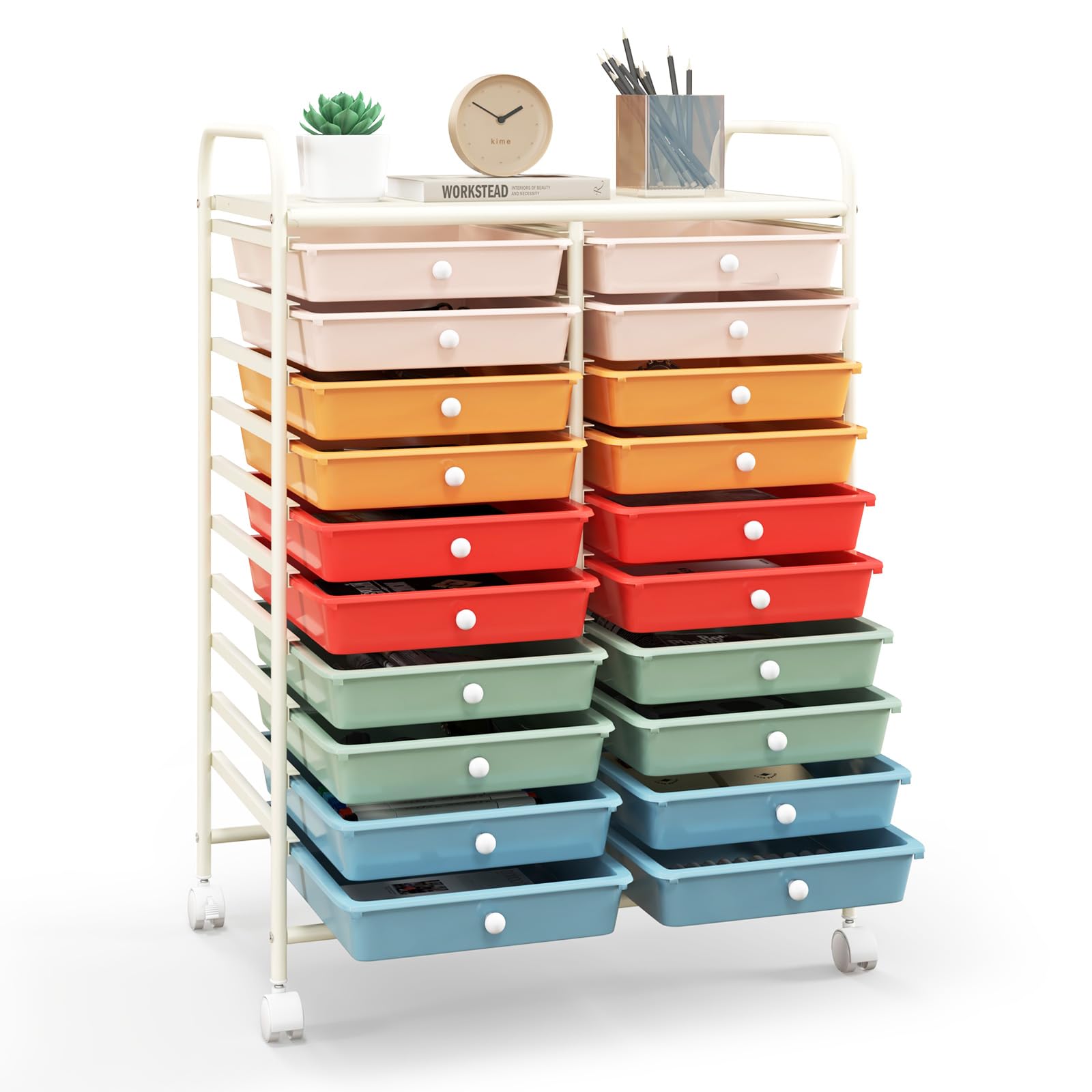Amazon.com: Happygrill 20-Drawer Organizer Cart Tools, Mobile Utility ...