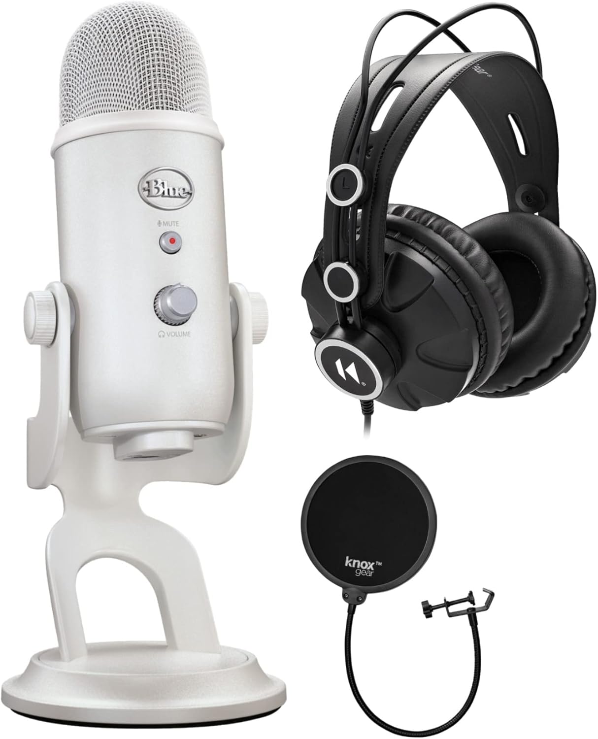 Amazon.com: Blue Microphones Yeti USB Microphone (White Mist) Bundle ...