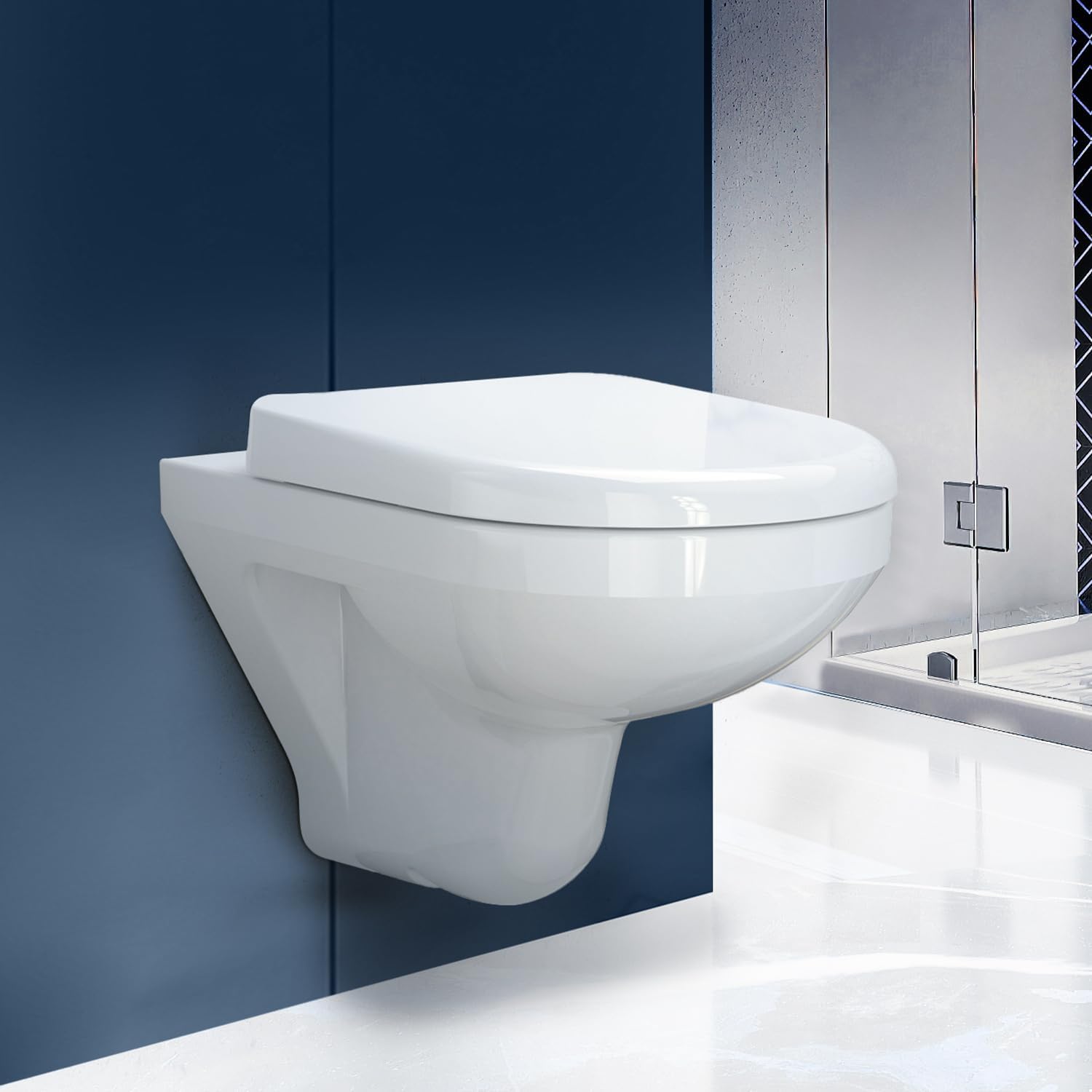Parryware CARDIFF Wall Hung Commode, Ceramic Closed Rim Commode Toilet ...