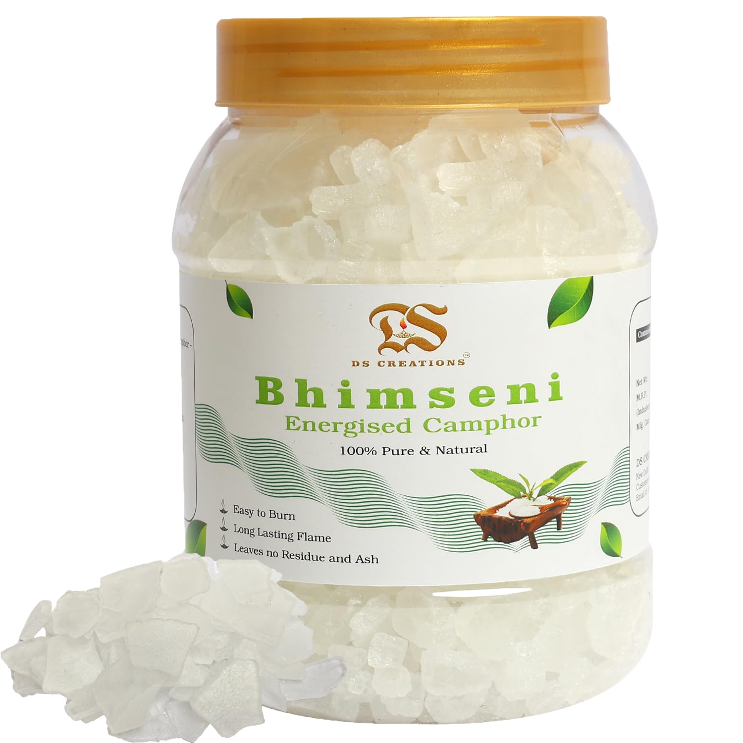 DS CREATIONS Bhimseni Energised Camphor 500GM | Isoborneol Flakes ...