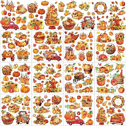 Amazon.com: 10 Sheets DTF Cup Wrap Transfer Stickers, Fall Theme Rub On ...