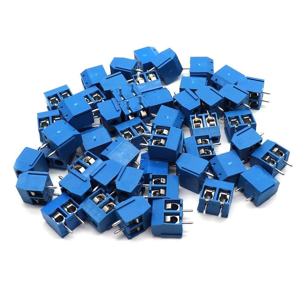 Xiaoyztan 2 Pin 5mm Pitch PCB Mount Screw Terminal Block Connector for ...
