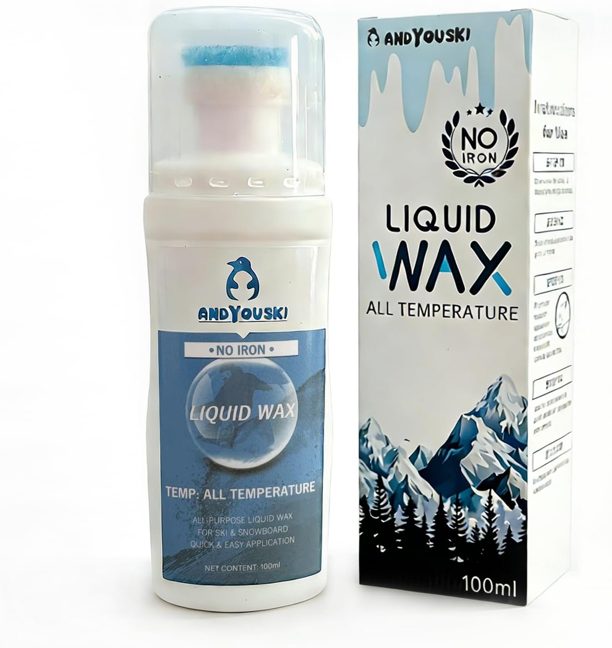 Amazon.com : ANDYOUSKI 100ml Universal Liquid Ski & Snowboard Wax - All ...