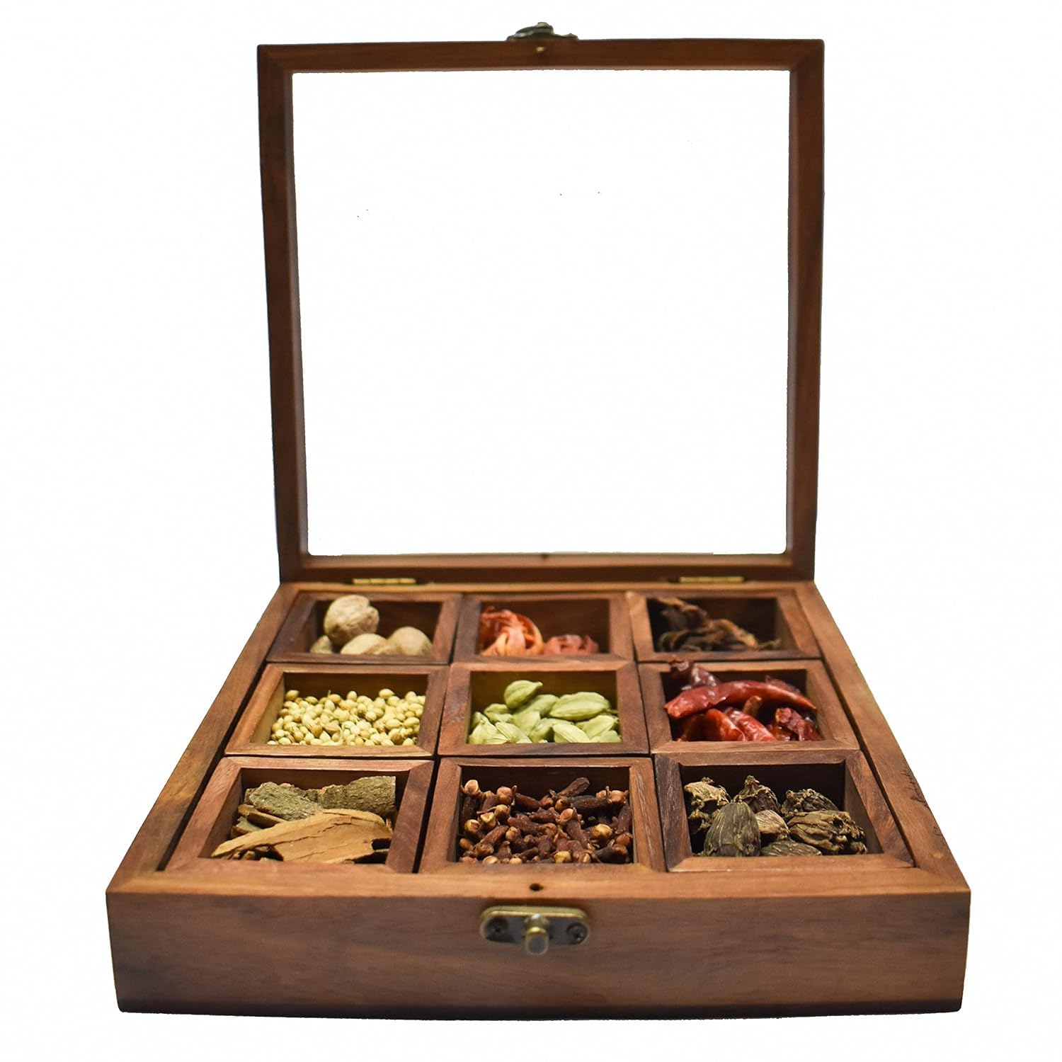 Buy ARMAN SPICE FIT - Quality Fit Spice Box with Spoon in Sheesham Wood ...