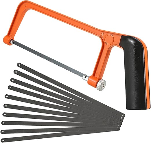 Mini Hacksaw Set with 10 Blades,Hacksaw with Adjustable Frame for ...