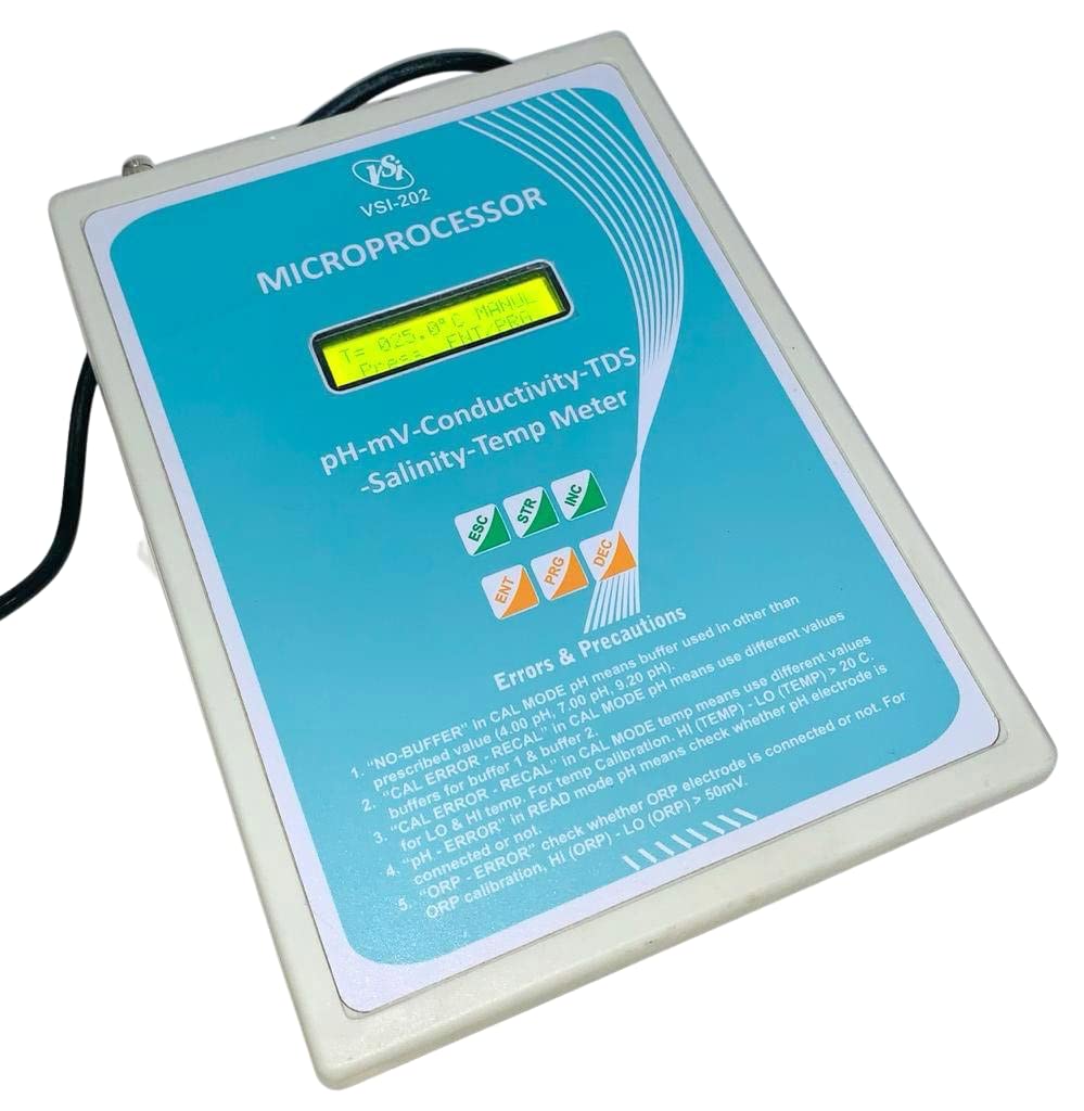 VSI Microprocessor pH/mV/Conductivity/TDS/Salt/Temp. Meter (VSI-202) : Amazon.in: Industrial ...