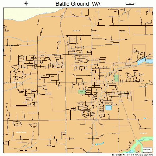 Large Street & Road Map of Battle Ground, Washington WA - Printed ...