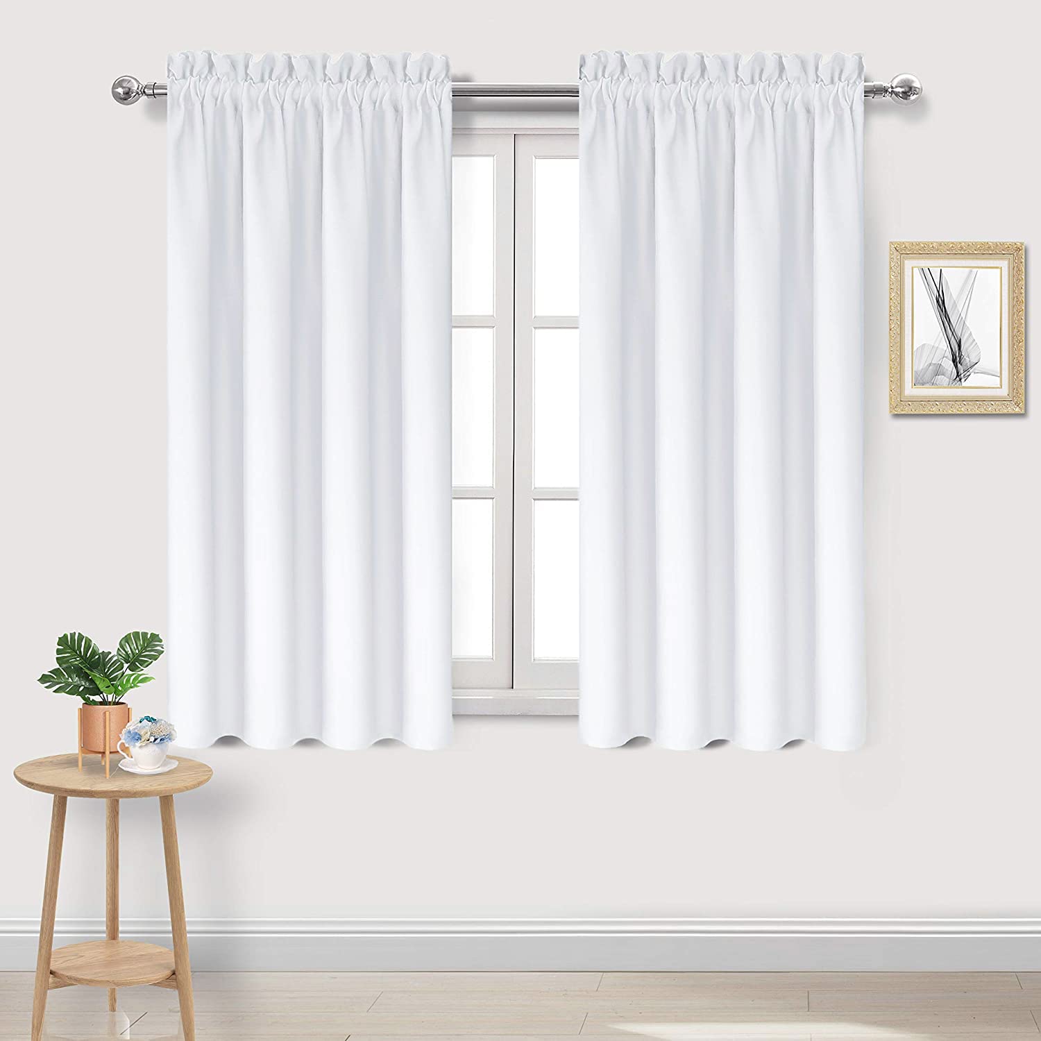 Amazon.com: DWCN White Curtains for Living Room Thermal Insulated, 50% ...