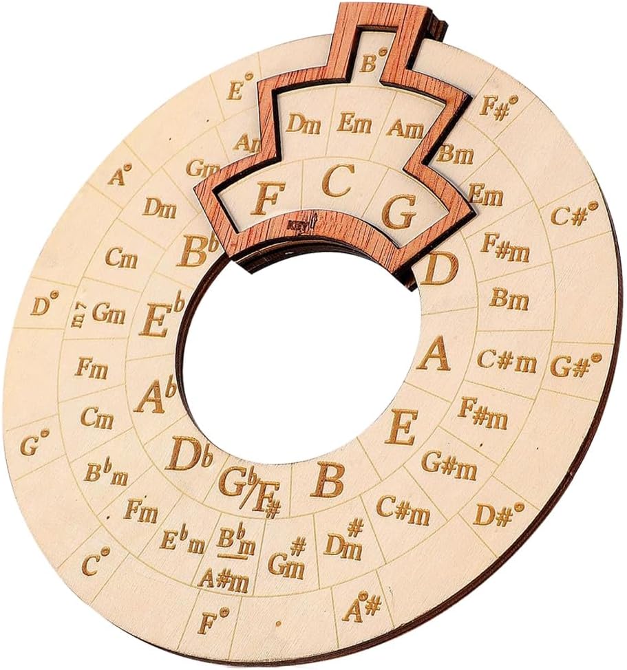 Circle Of Fifths Wheel Guitar Chord Wheels Wood Music Tools Wooden ...