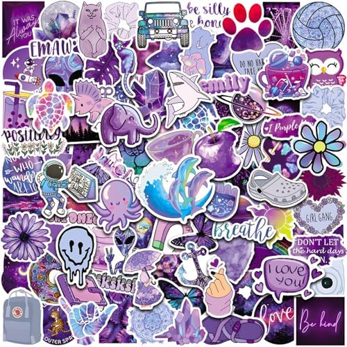 100 PCS Girl's Purple Aesthetic Stickers Pack for Teens Girls Boys ...