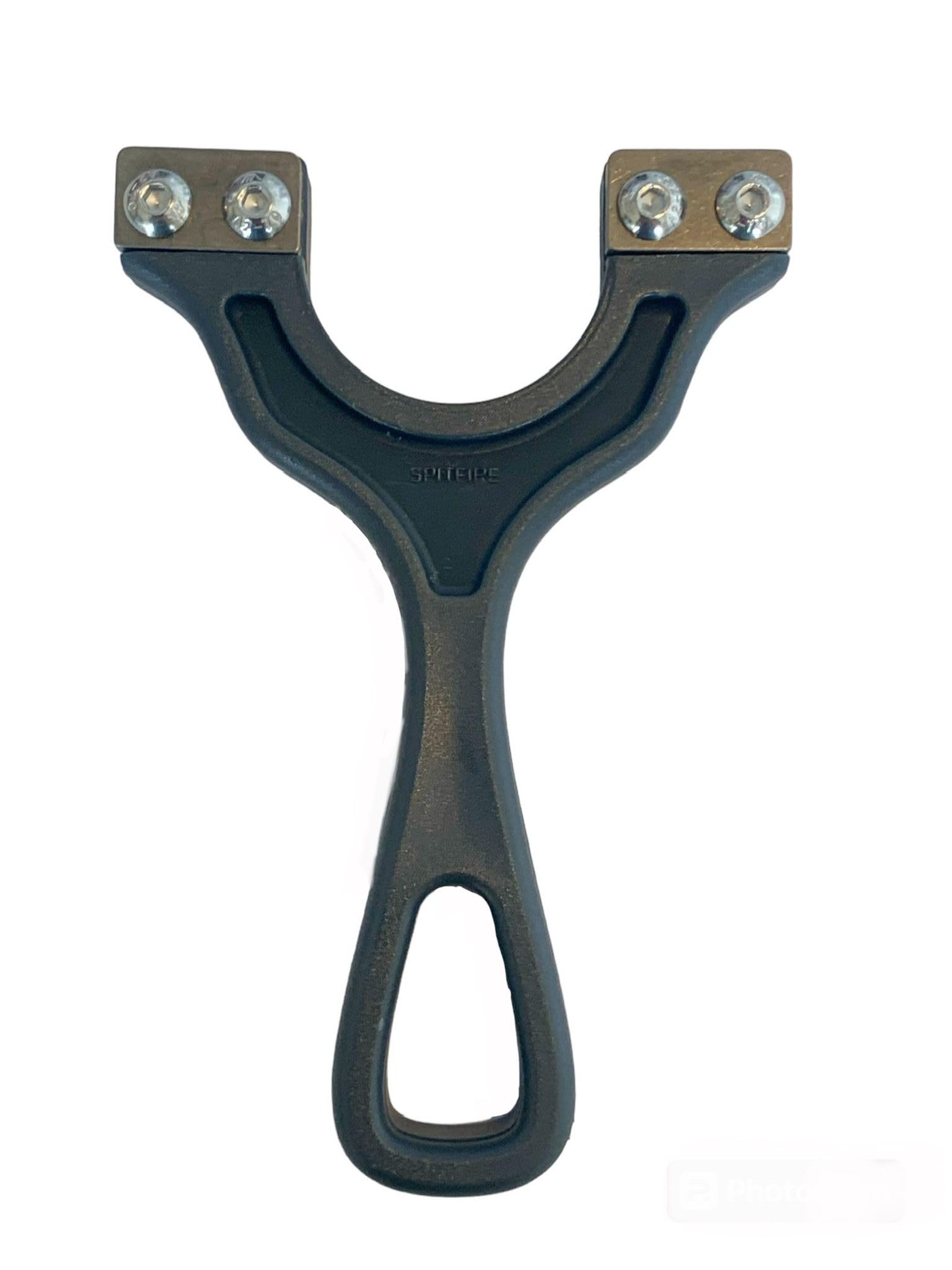 Leightons Cattys Spitfire V2 Frame 90mm Wide Catapult Slingshot Grey ...