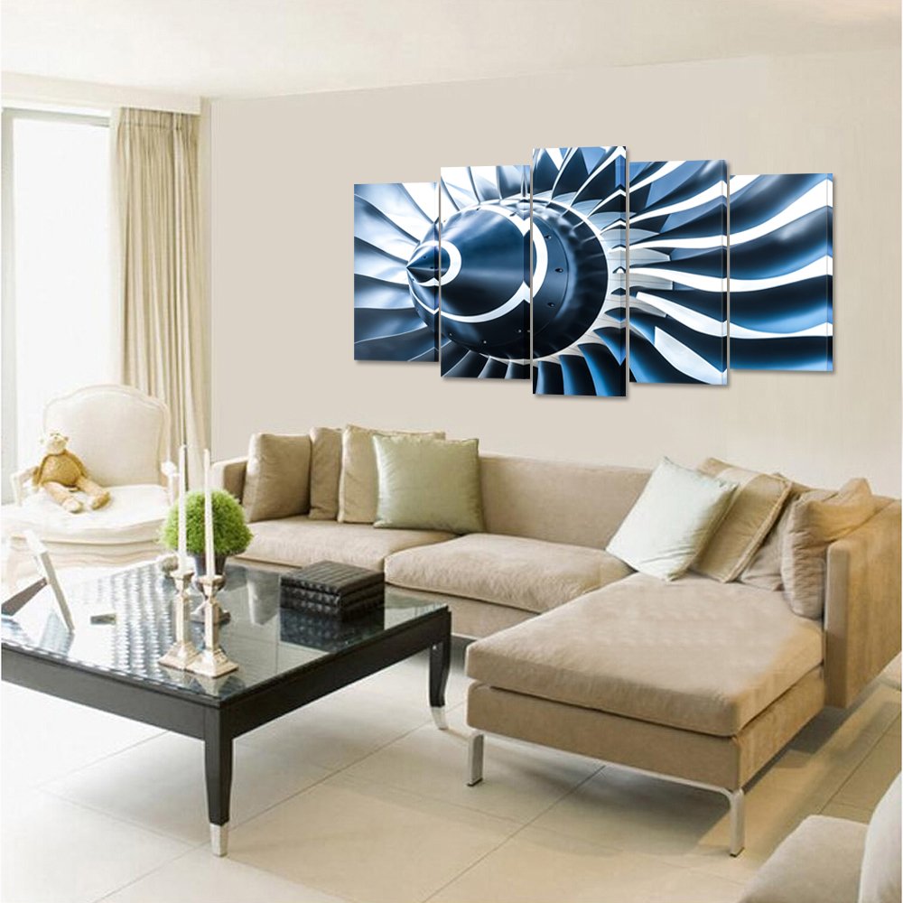 KREATIVE ARTS - Canvas Prints Jet Engine Art Wall Decor 5 Panel Large ...