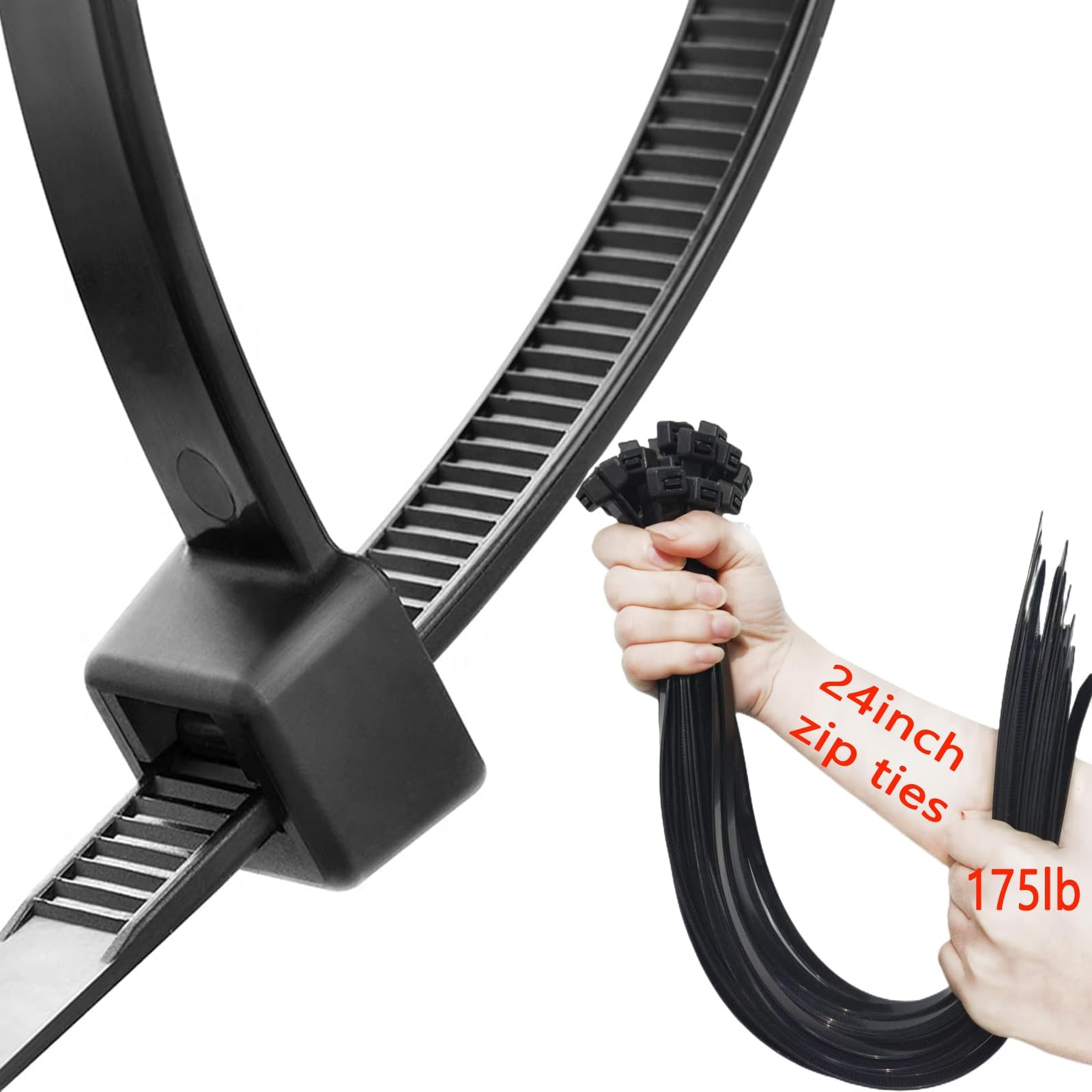 Amazon.com: Zip Ties Heavy Duty 24 Inch，Strong Large Black Zip Ties ...