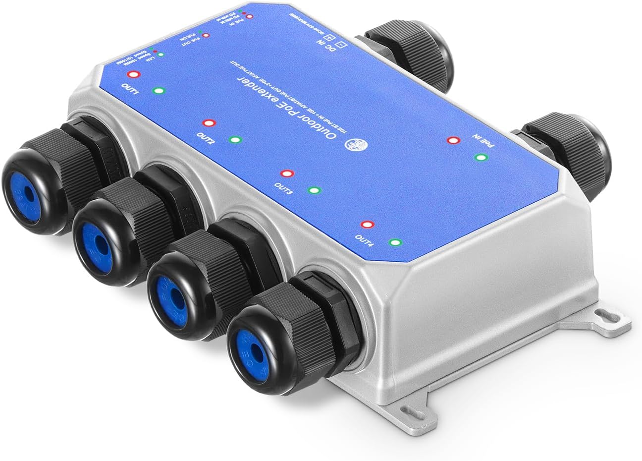 Amazon.com: IP67 Outdoor Gigabit PoE Passthrough Switch, 1 PoE in 4 PoE ...