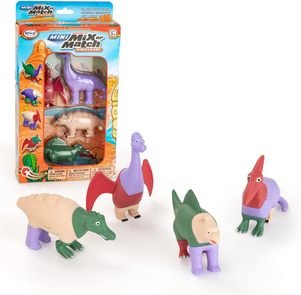 Amazon.com: POPULAR PLAYTHINGS Mini Magnetic Mix or Match Dinosaurs Set ...