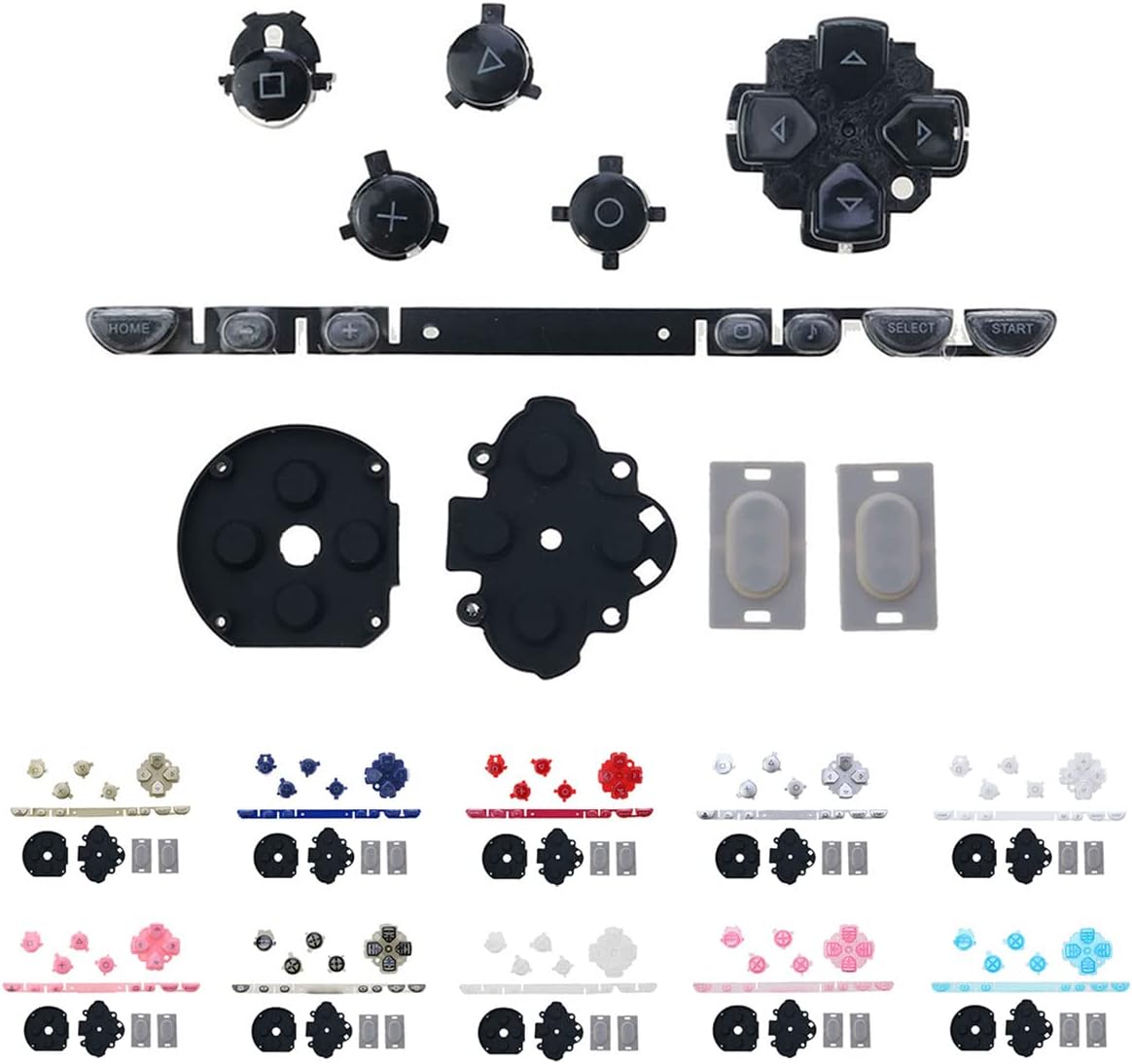 Amazon.com: Rymfry Full Buttons Set Left Right Buttons Key Pad Home ...