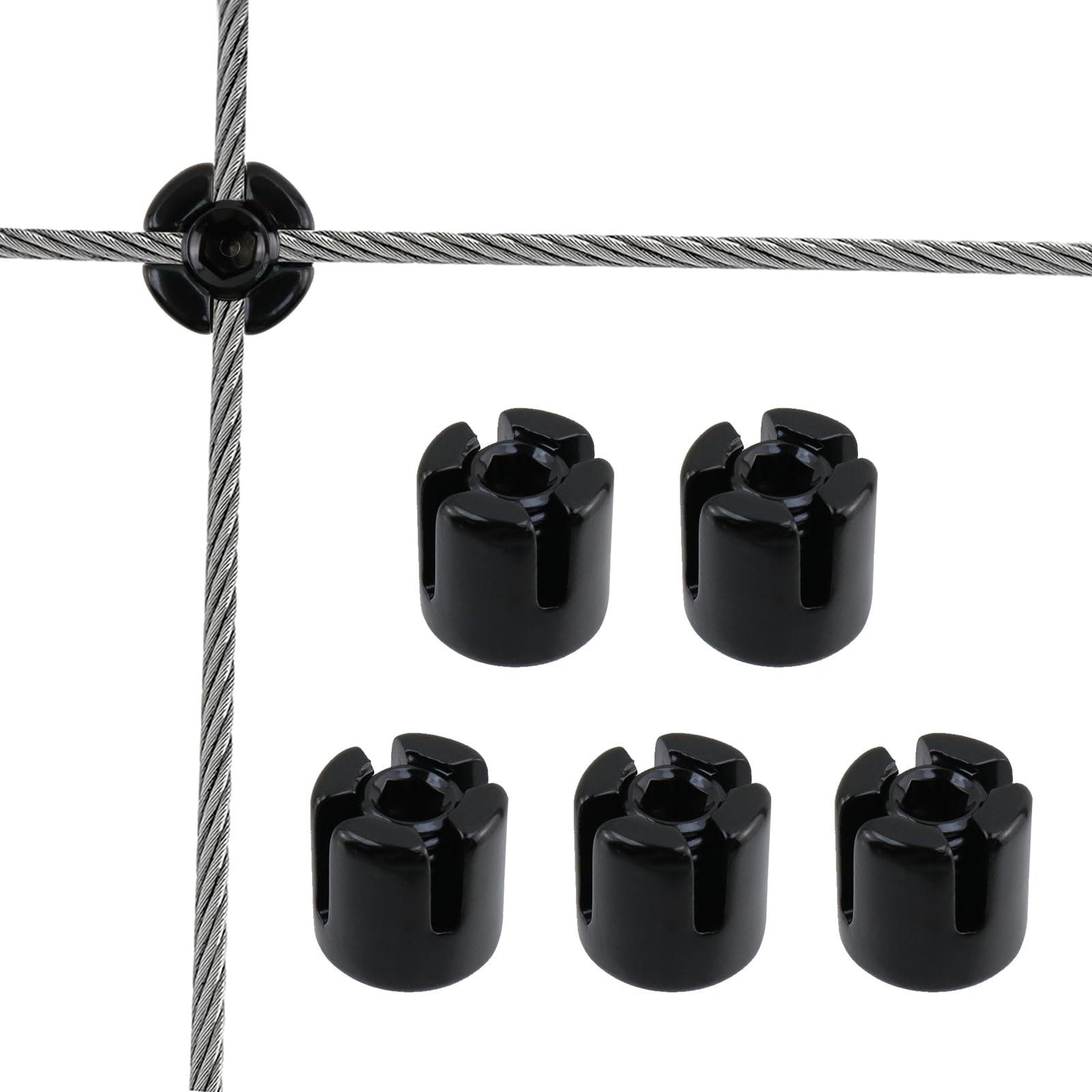 Snapklik.com : 1/8" Cable Cross Clamps,Cross Wire Rope Clip For 3mm ...