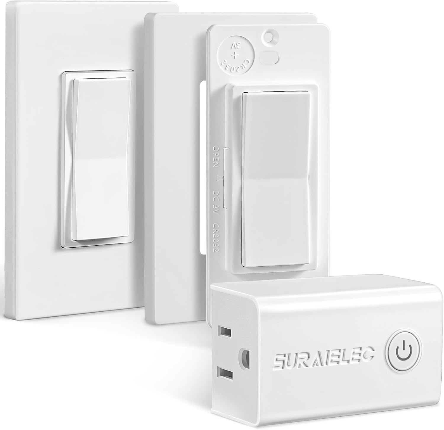 SURAIELEC 3 Way Wireless Light Switch, Remote Control Outlet, Decorator ...