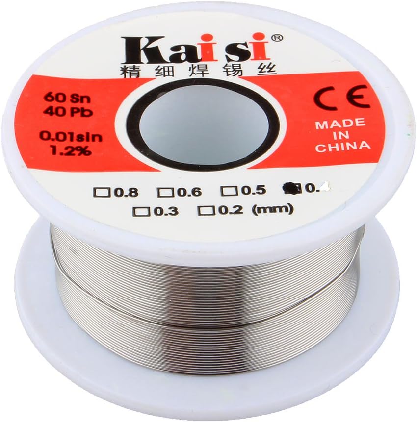Sn60/Pb40 Flux 1.2% Tin Lead Rosin Core Solder Wire for Electrical Soldering and DIY (0.4mm ...
