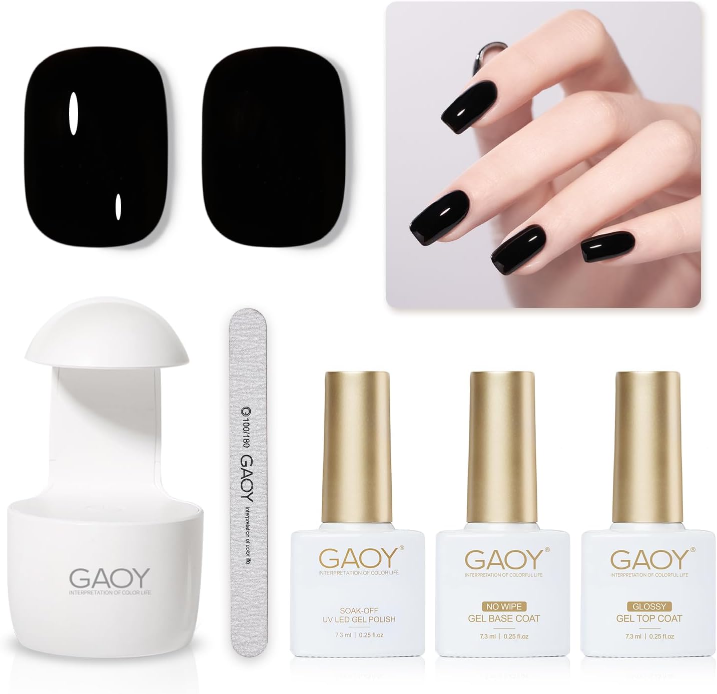 Amazon.com : GAOY 3 Pcs Gel Nail Polish Kit with Mini UV Light, Include ...