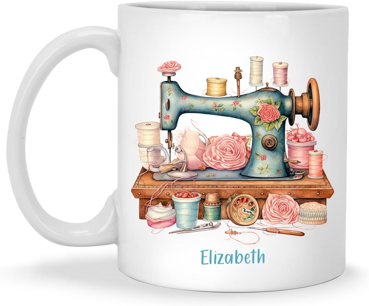 Amazon.com: Customized Beautiful Vintage Sewing Machine On The Table ...