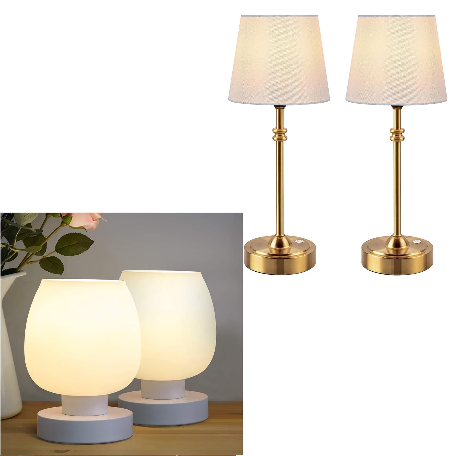 ONEWISH Opal Touch Lamps&Gold Wireless Lamps - Amazon.com