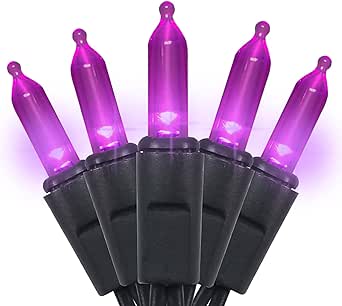 Amazon.com: Purple LED Halloween Lights - 35 Count Purple Christmas ...