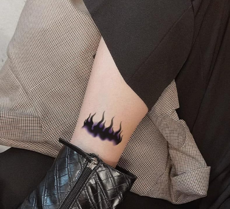 Flame Wrist Tattoos Blue Fire Tattoo Stickers For Women Man Hand Arm