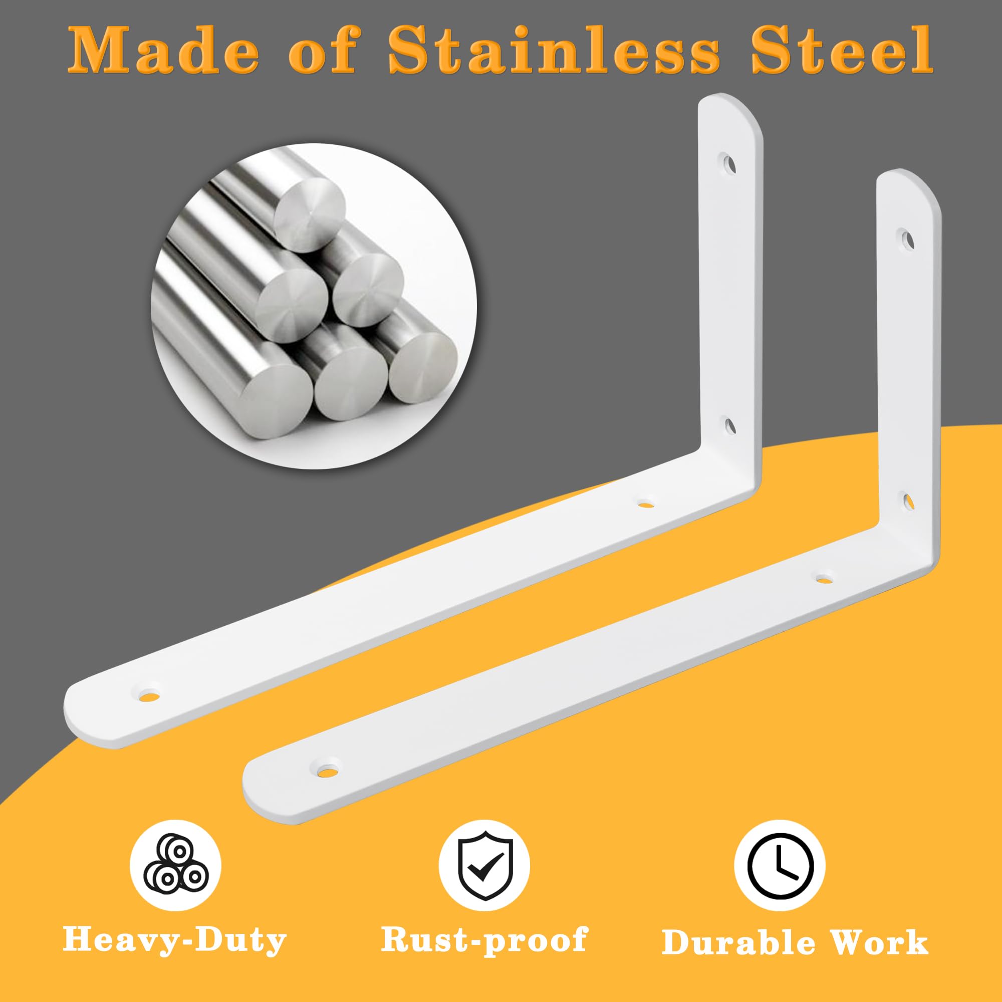 Snapklik.com : Alise Floating Shelf Brackets,White Bracket For Shelves ...