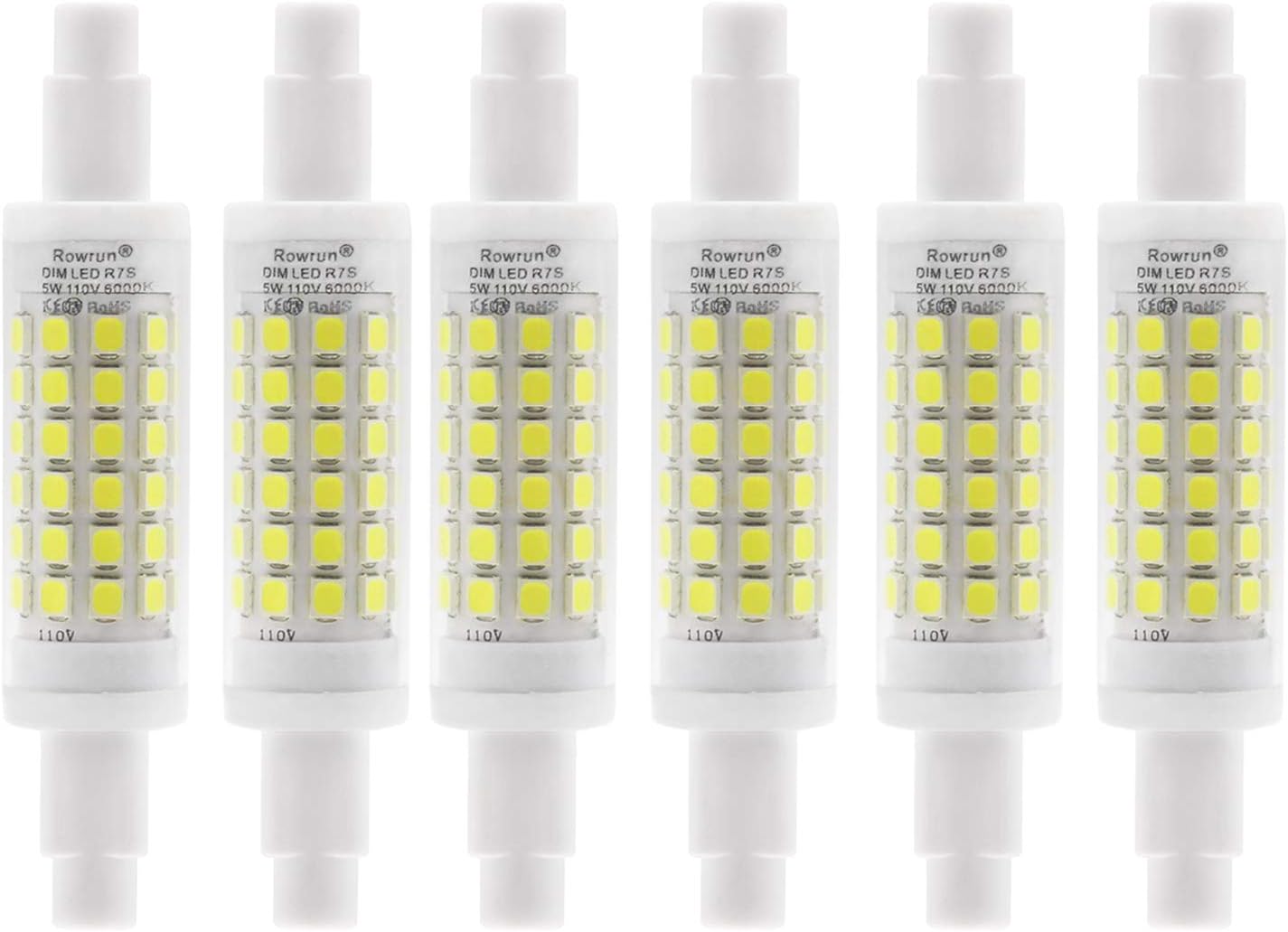 R7S LED 78MM 5W J T-Ype T3 6000K Dimmable 110V 50W Incandescent ...