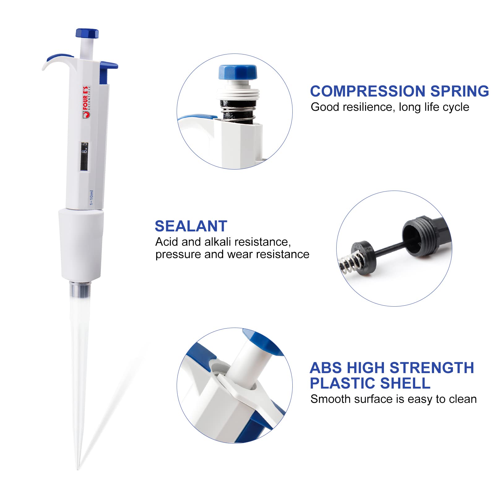 Snapklik.com : 10 mL Micropipette, 1-10 mL Lab Single Channel Micro ...