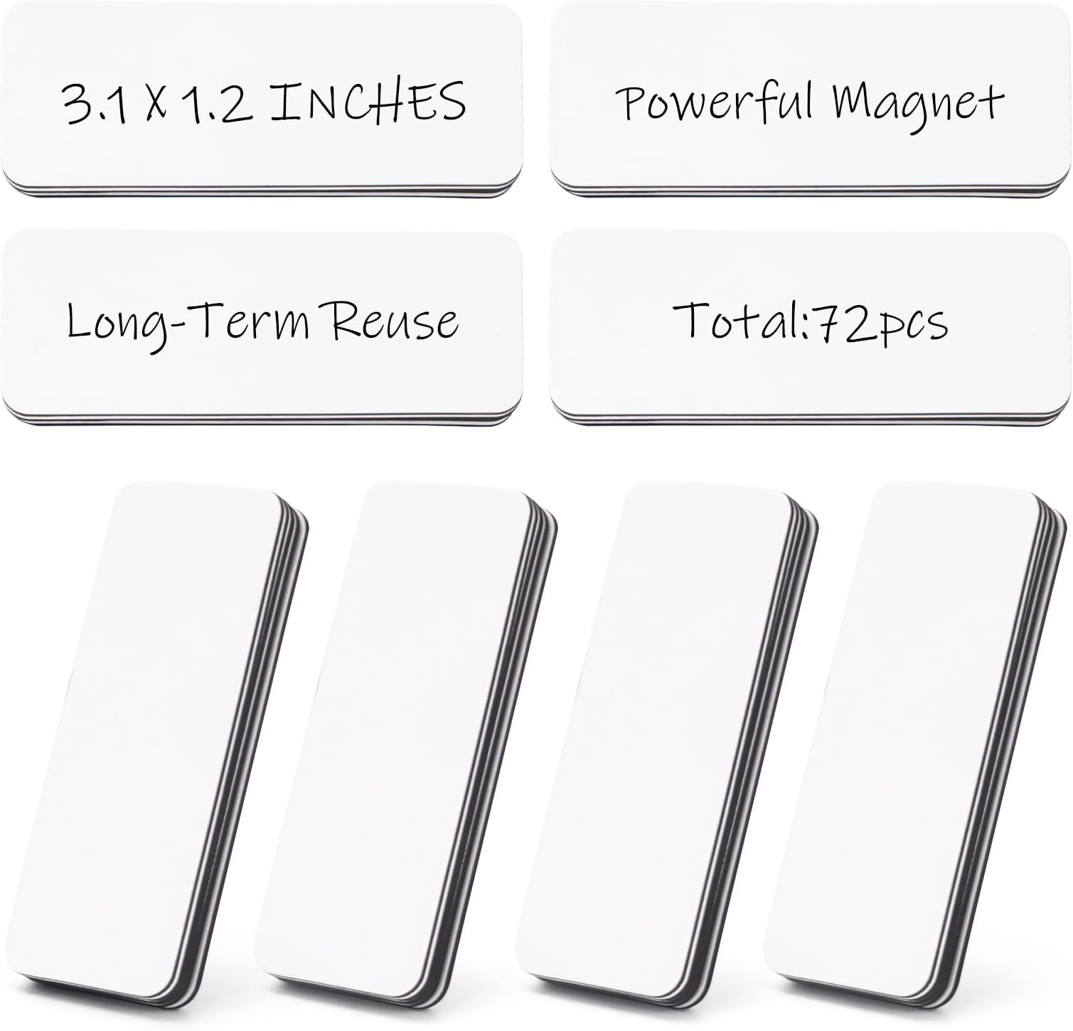 Amazon.com: 72Pcs Magnetic Dry Erase Labels, 3.2x1.2 Inches White Blank ...