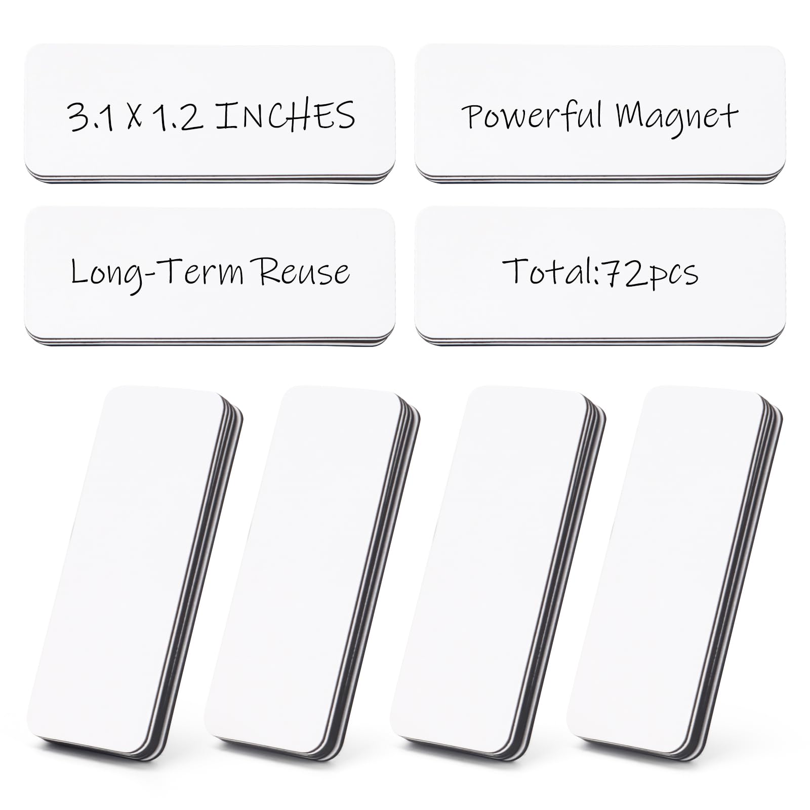 Amazon.com: 72Pcs Magnetic Dry Erase Labels, 3.2x1.2 Inches White Blank ...