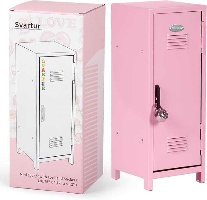 Amazon.com: Svartur Mini Locker with Lock & Keys, Stickers, Metal Small ...