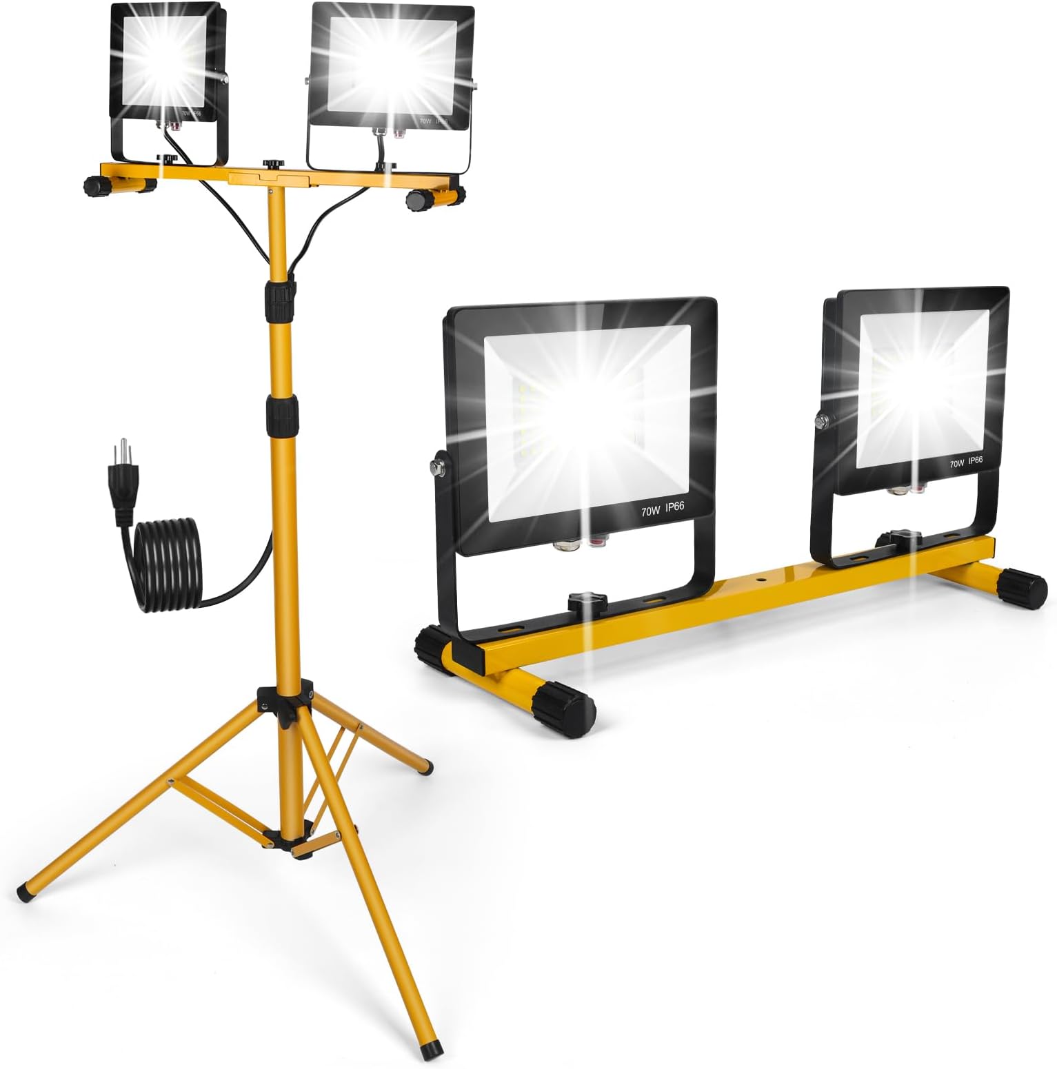 JDZKOMKE - Luces LED de trabajo de 14000 lúmenes con soporte, 2 cabezales de lámpara de trabajo ...