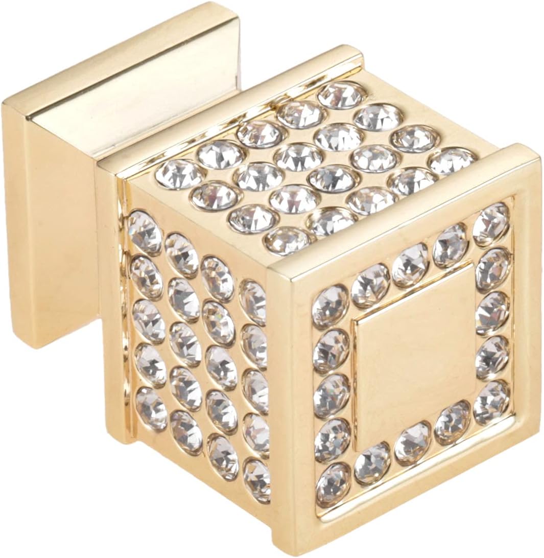 Bowarepro Cube Handle with Diamonds, Furniture Diamond Cabinet Knobs ...