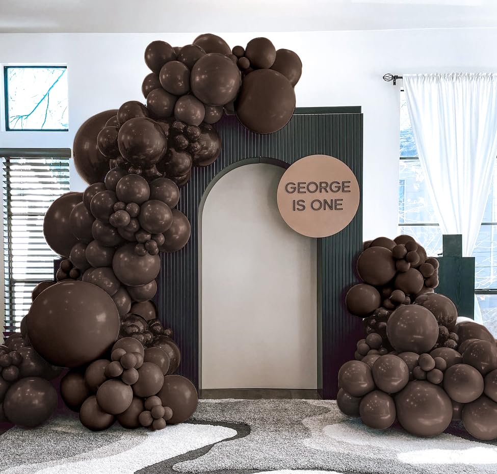Amazon.com: Dark Brown Balloons Double Stuffed Balloon Garland ...