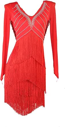 Amazon.com: Women's Latin Dance Performance Dress Flapper Tassel ...