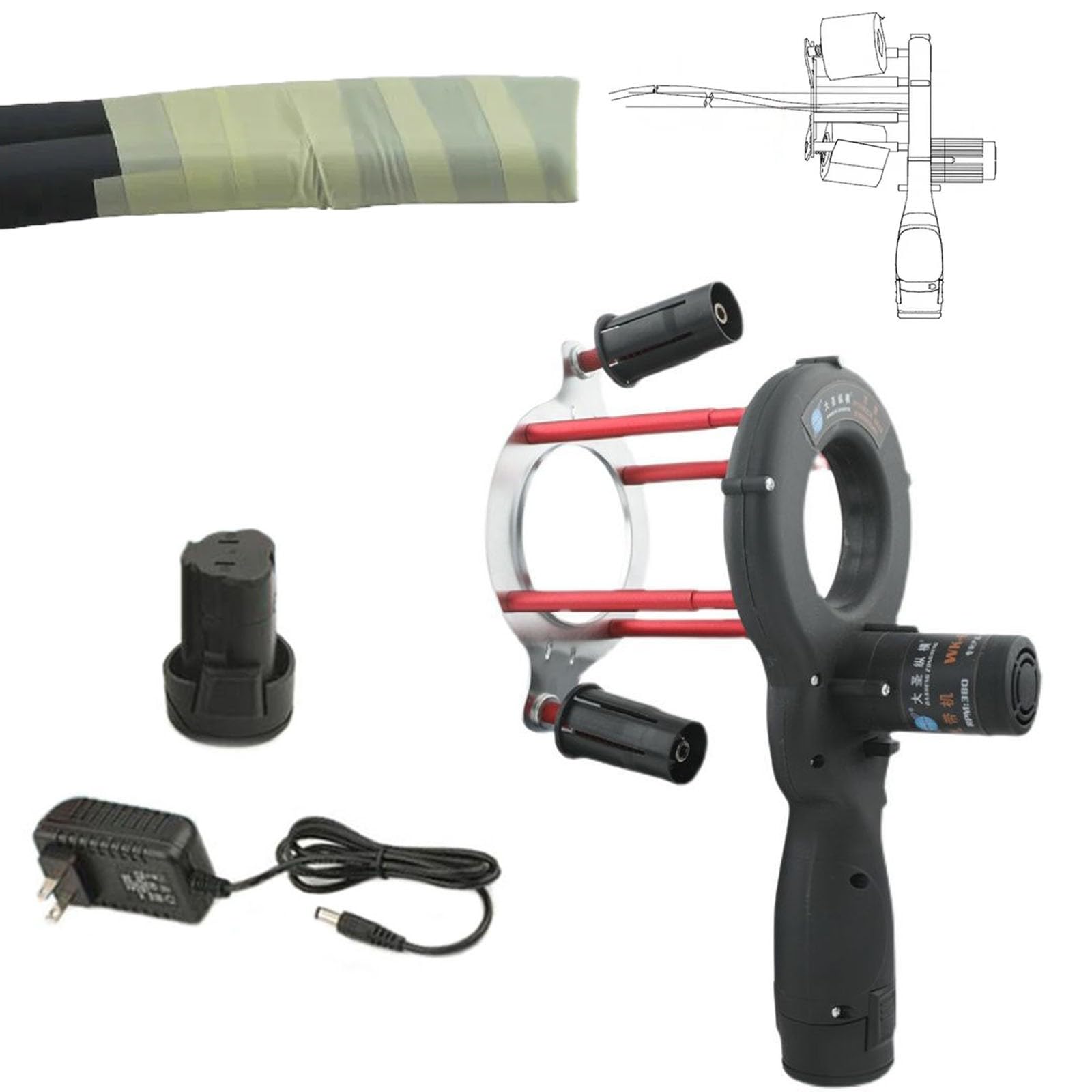 12v 27w Portable Tape Winding Machine Handheld Pipe Wrapping Tape ...