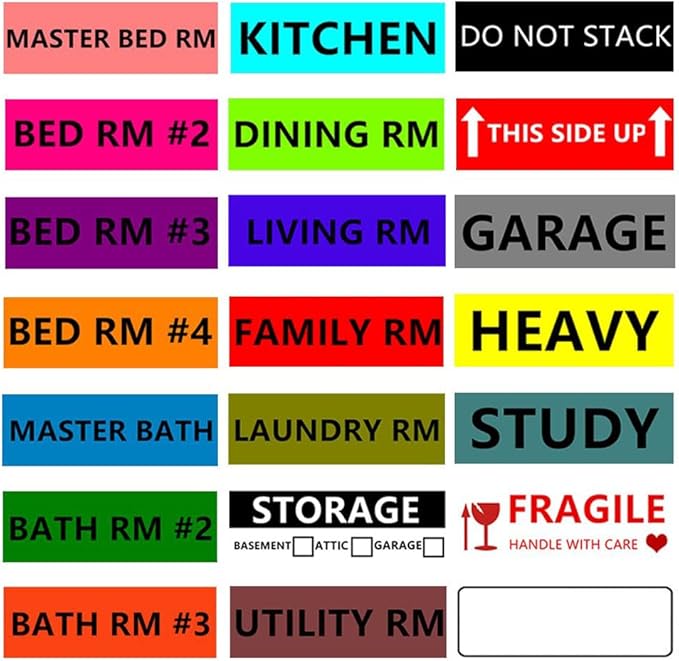 1008 Count Packing Labels for Moving House Essentials, Moving Labels ...