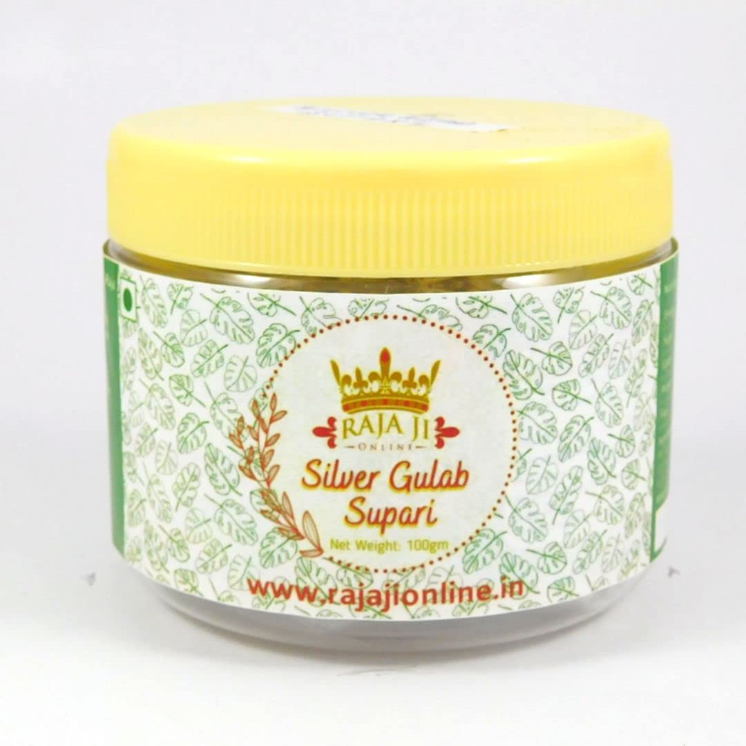 Raja Ji Online Silver Gulab Supari Mukhwas | 100 grams | Pack of 1 ...