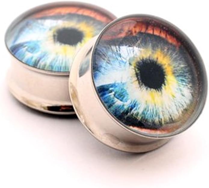 Amazon.com: Mystic Metals Body Jewelry Eyeball Picture Plugs Style 5-1 ...