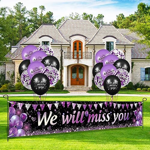 RUMIA Purple We Will Miss You Party Decorations Purple Black 18Pcs Good ...