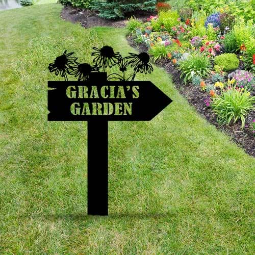 Amazon.com: Personalized Flowers Garden Sign with Stakes, Custom ...