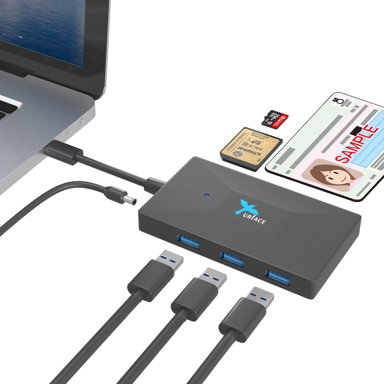 Amazon.co.jp: イミディア IMD-CS701/A USB3.0 Hub & Smart Card Reader 約96.5×55 ...